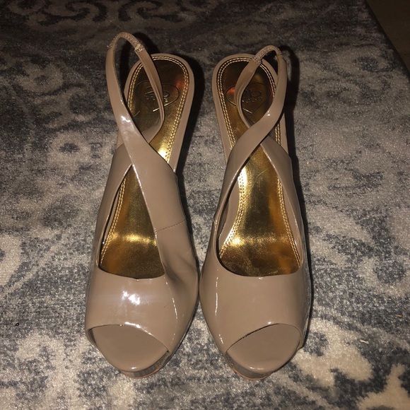 2B Bebe | Shoes | Bebe Taupe Platform Heels | Poshmark